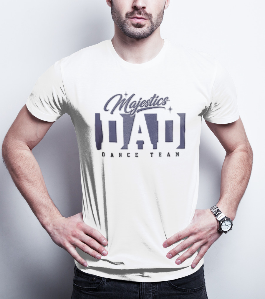 Majestics Dad Dance Team Sparkles Purple Block Lettering T-Shirt