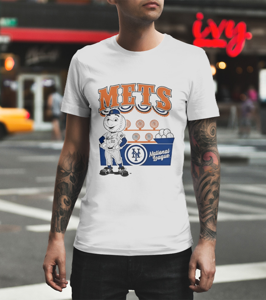 Mitchell & Ness Nostalgia Mets National League Mr. Met Baseball Batting Practice T-Shirt