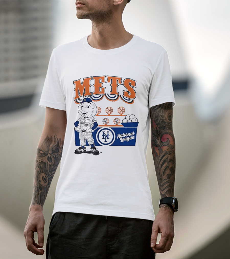 Mitchell & Ness Nostalgia Mets National League Mr. Met Baseball Batting Practice T-Shirt