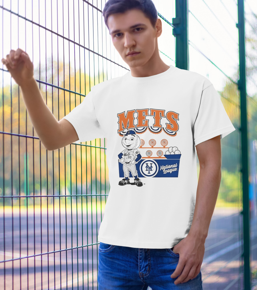 Mitchell & Ness Nostalgia Mets National League Mr. Met Baseball Batting Practice T-Shirt