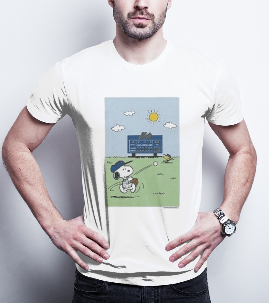 New York Mets Snoopy Peanuts Baseball Collaboration T-Shirt
