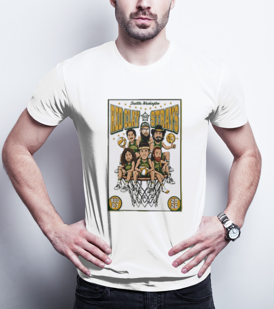 Seattle Washington Aug 27 2026 Red Clay Strays Basketball Tour T-Shirt