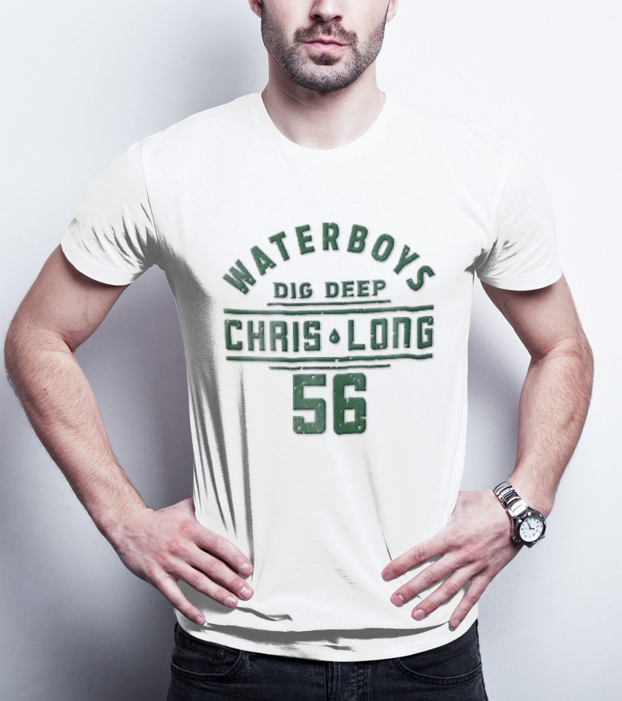 Waterboys Dig Deep Chris Long 56 Distressed Green T-Shirt