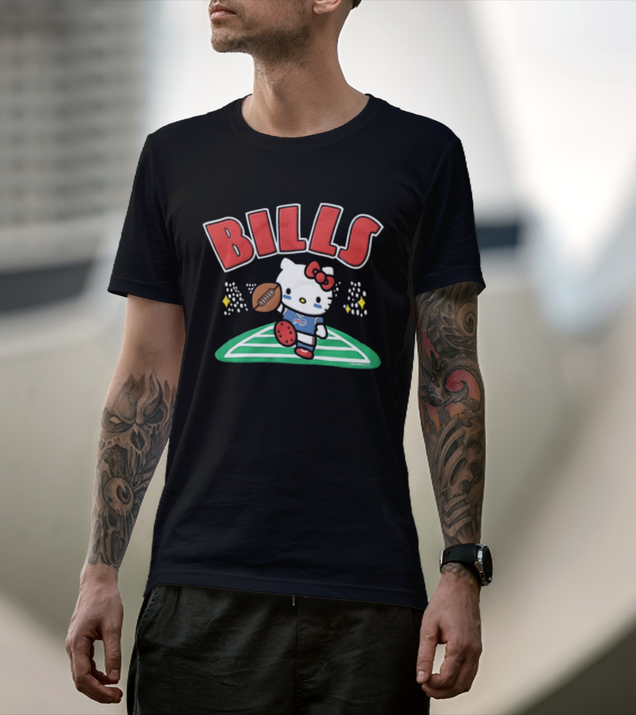 Hello Kitty Buffalo Bills Football Style Collaboration T-Shirt
