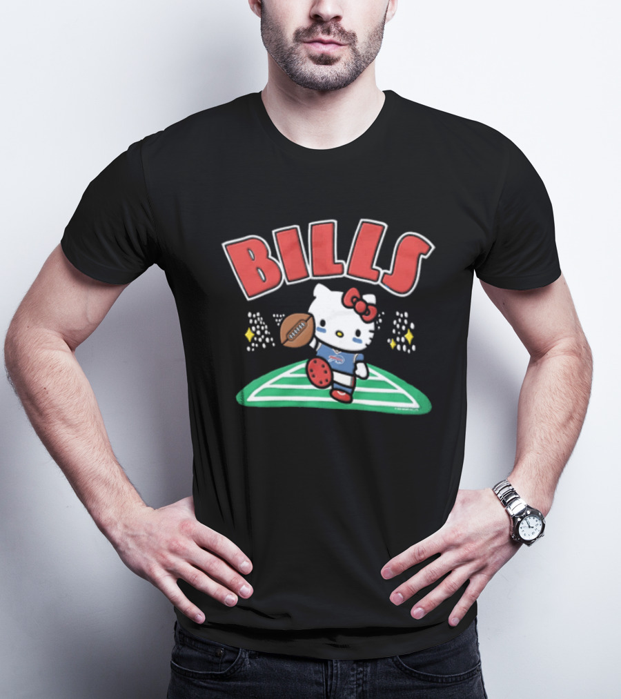 Hello Kitty Buffalo Bills Football Style Collaboration T-Shirt