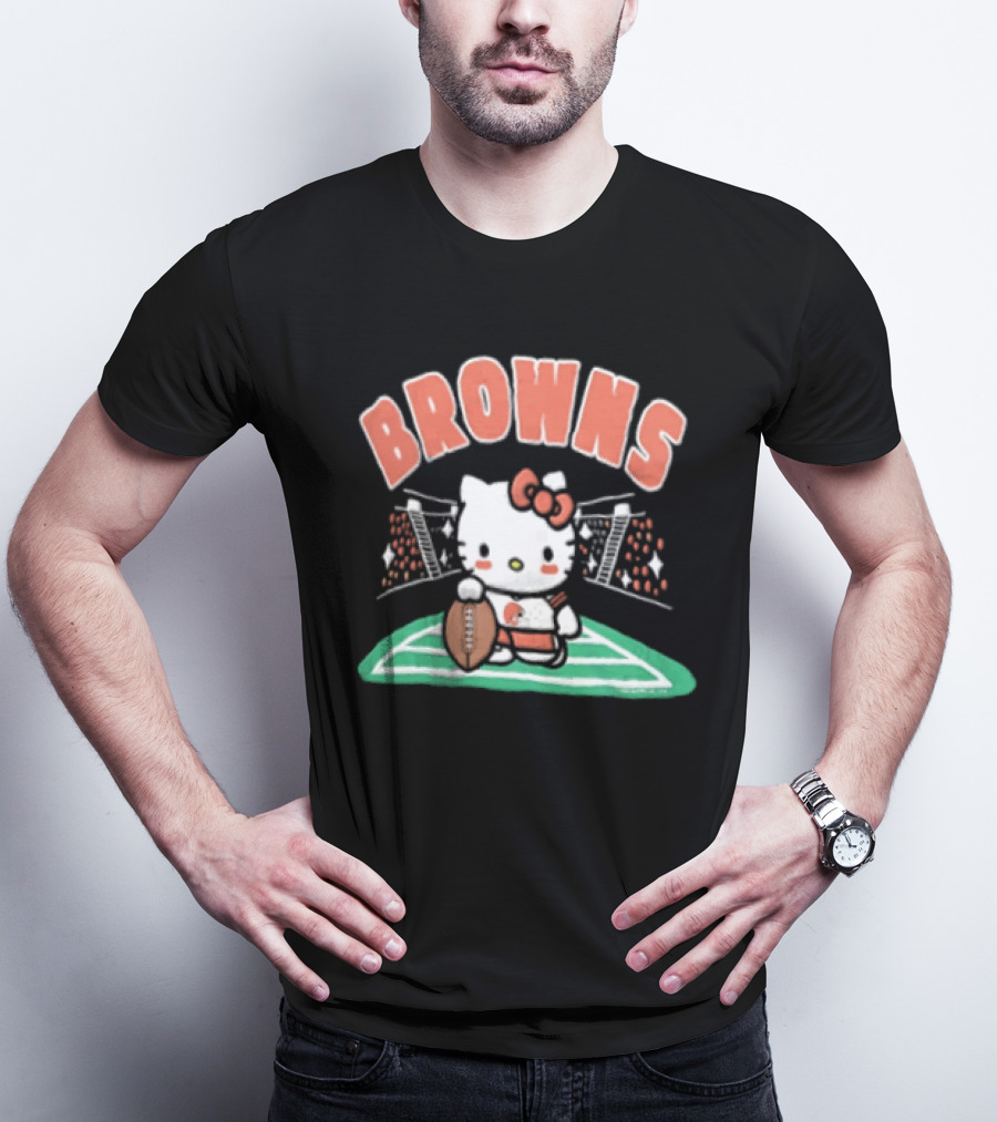 Hello Kitty Football Collaboration With Cleveland Browns T-Shirt