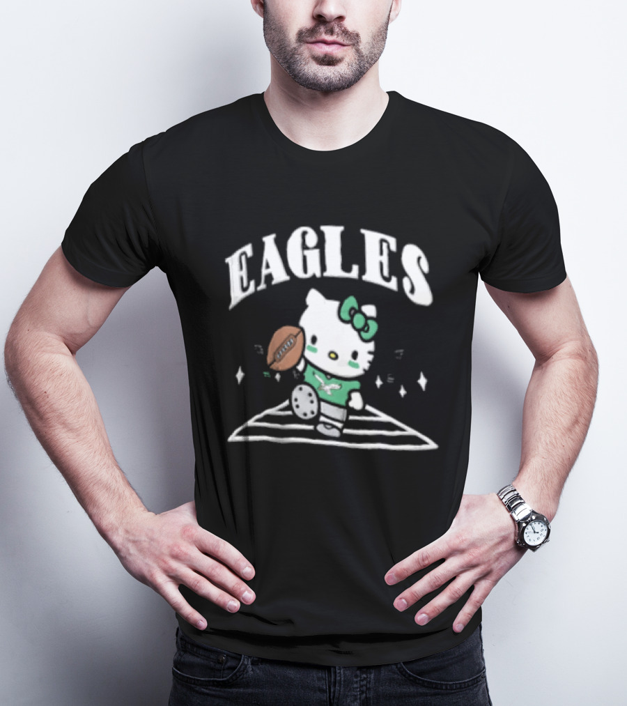 Hello Kitty Philadelphia Eagles Football Collaboration T-Shirt