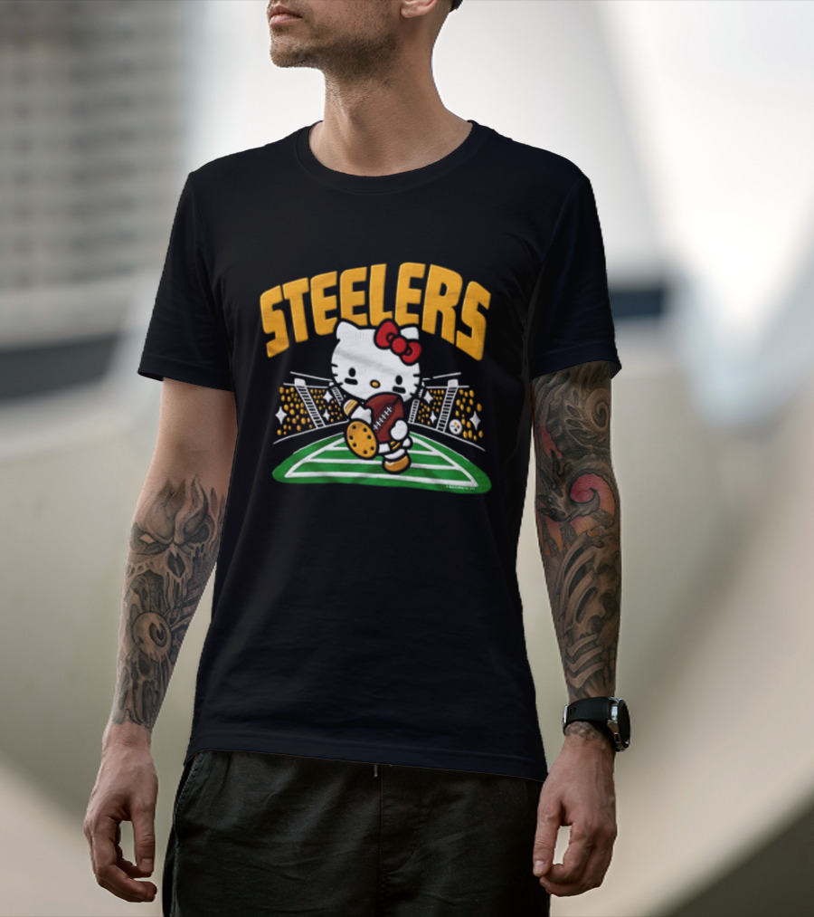 Hello Kitty Pittsburgh Steelers Football Collaboration T-Shirt