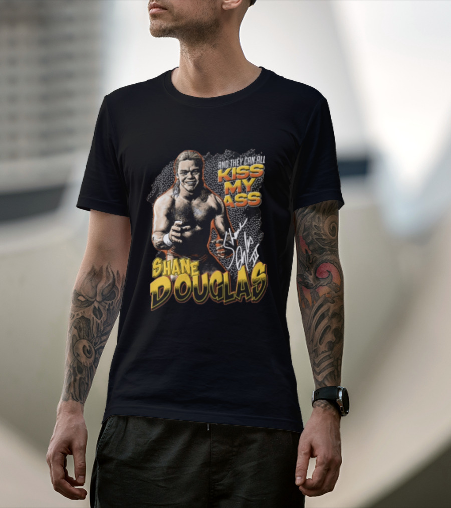 Shane Douglas Kiss My Ass Signature Iconic Franchise Wrestling T-Shirt