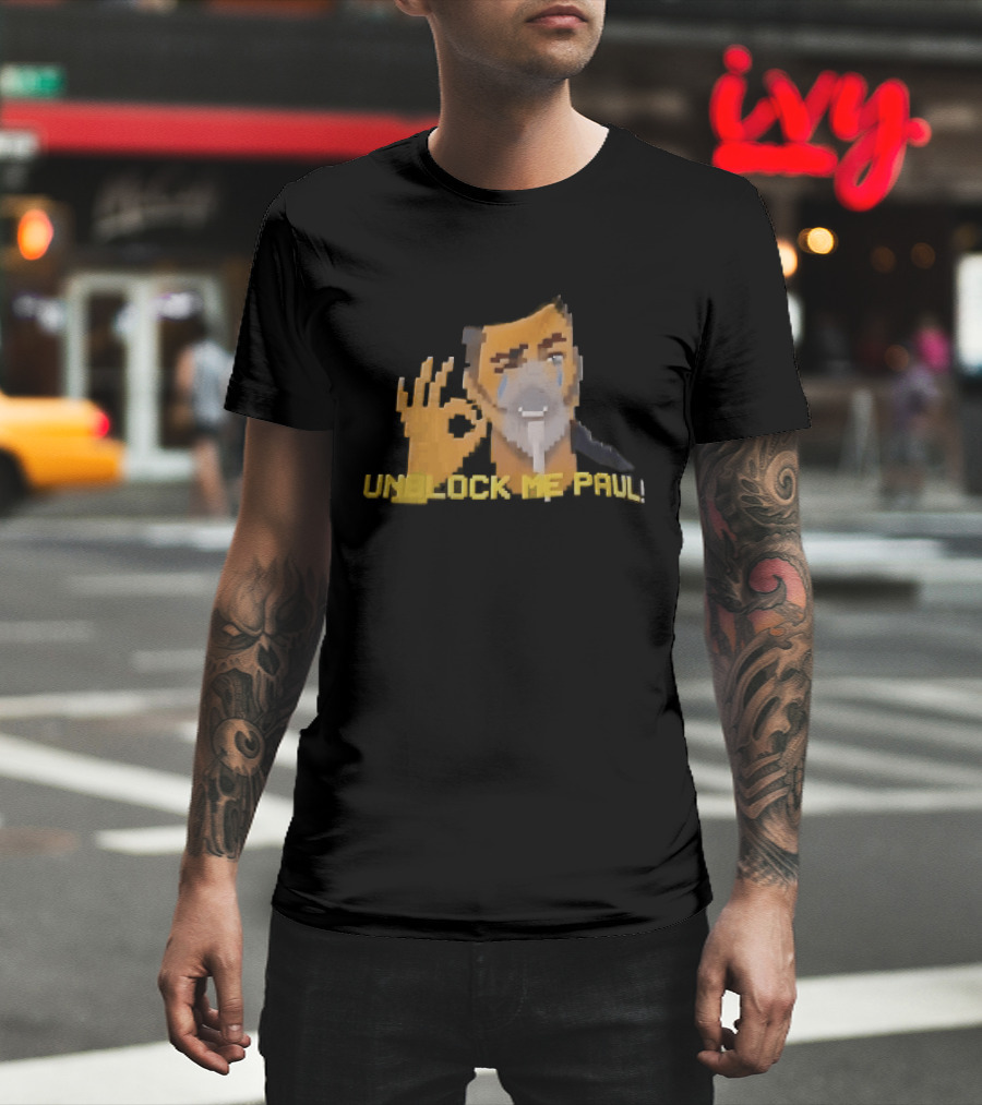 Unblock Me Paul Pixel Art Crying Man OK Hand Gesture T-Shirt