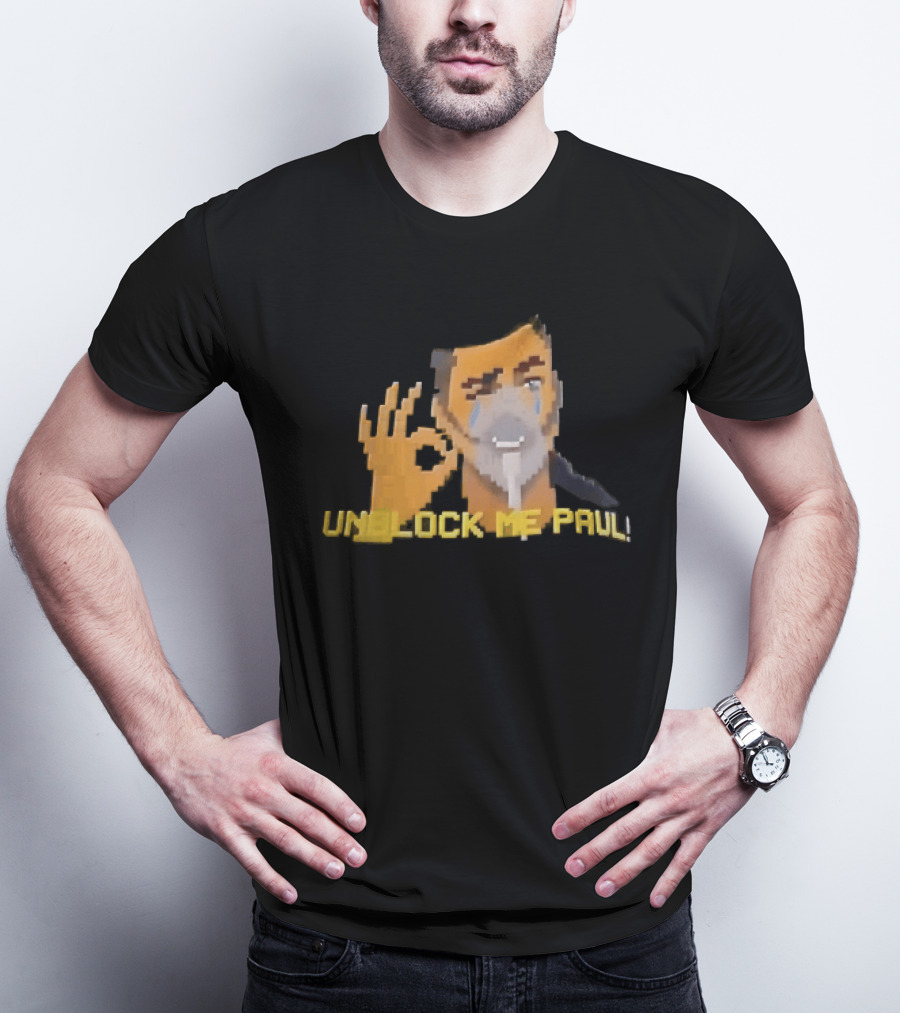 Unblock Me Paul Pixel Art Crying Man OK Hand Gesture T-Shirt