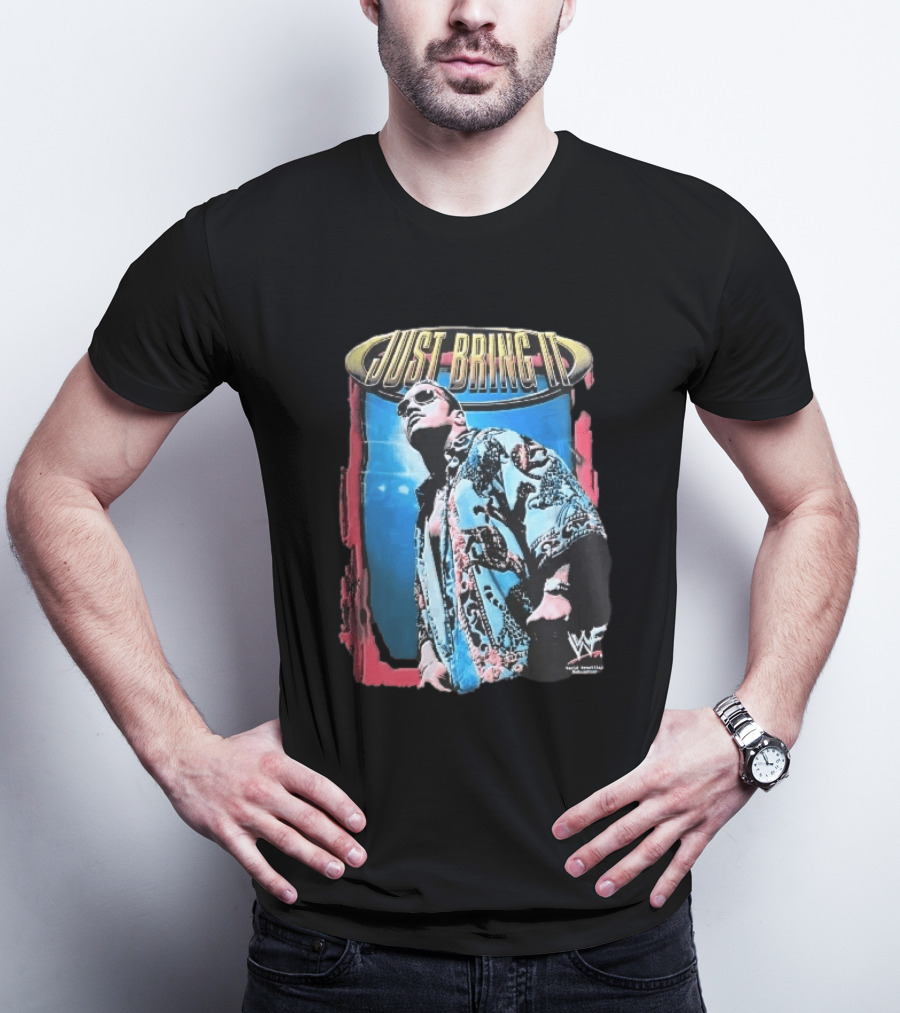 World Wrestling Federation Just Bring It Dwayne The Rock Johnson Sunglasses T-Shirt