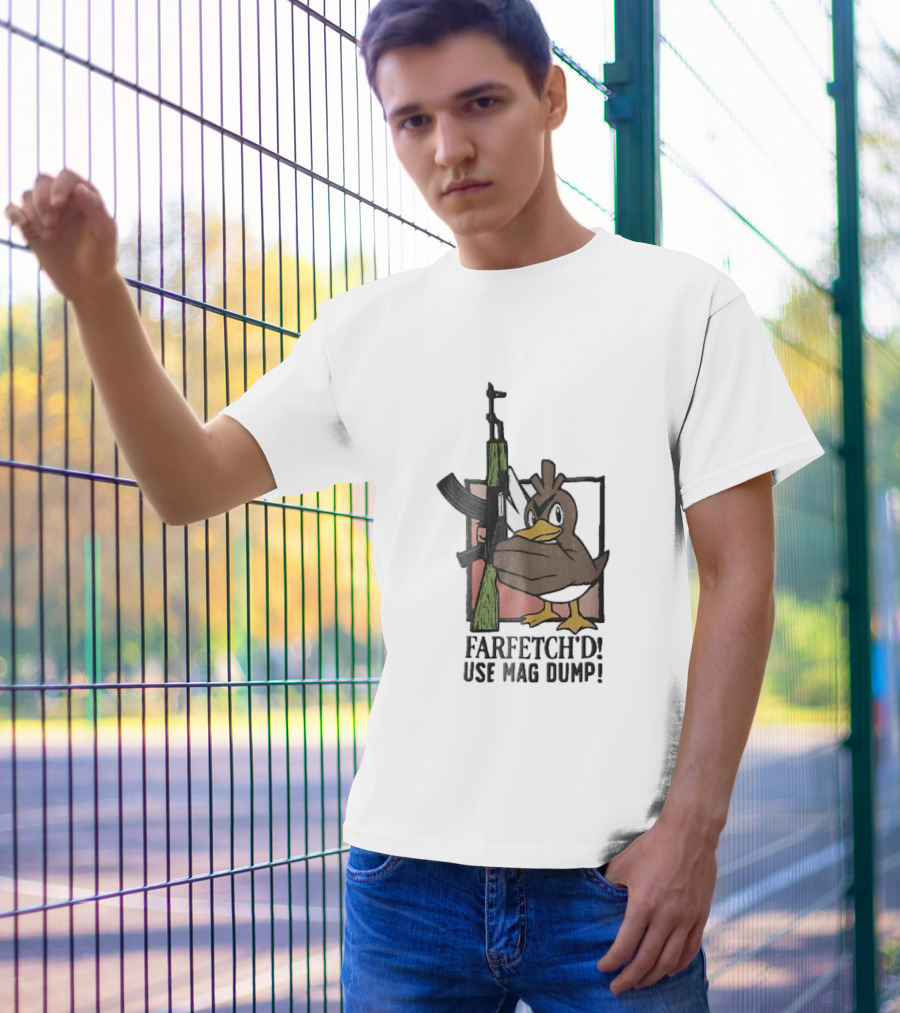 Farfetch'd Use Mag Dump Pok Mon Holding AK47 Rifle T-Shirt