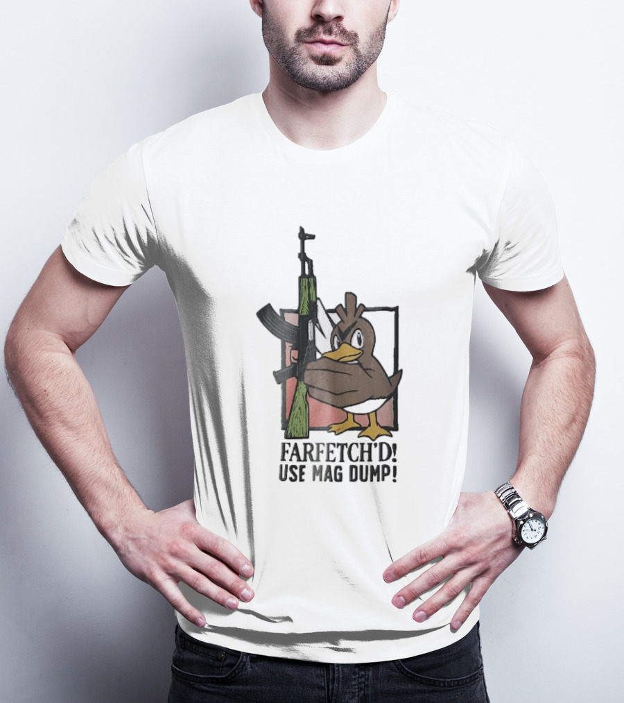 Farfetch'd Use Mag Dump Pok Mon Holding AK47 Rifle T-Shirt