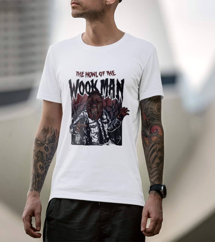 The Howl Of The Wook Man Chewbacca Werewolf Spooky Forest Horror Flannel Jacket T-Shirt