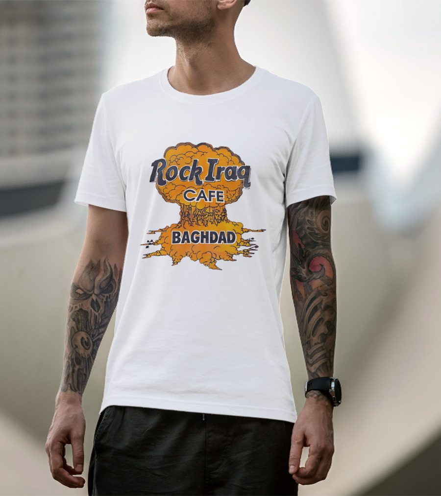 Rock Iraq Cafe Baghdad Nuclear Explosion Cloud T-Shirt