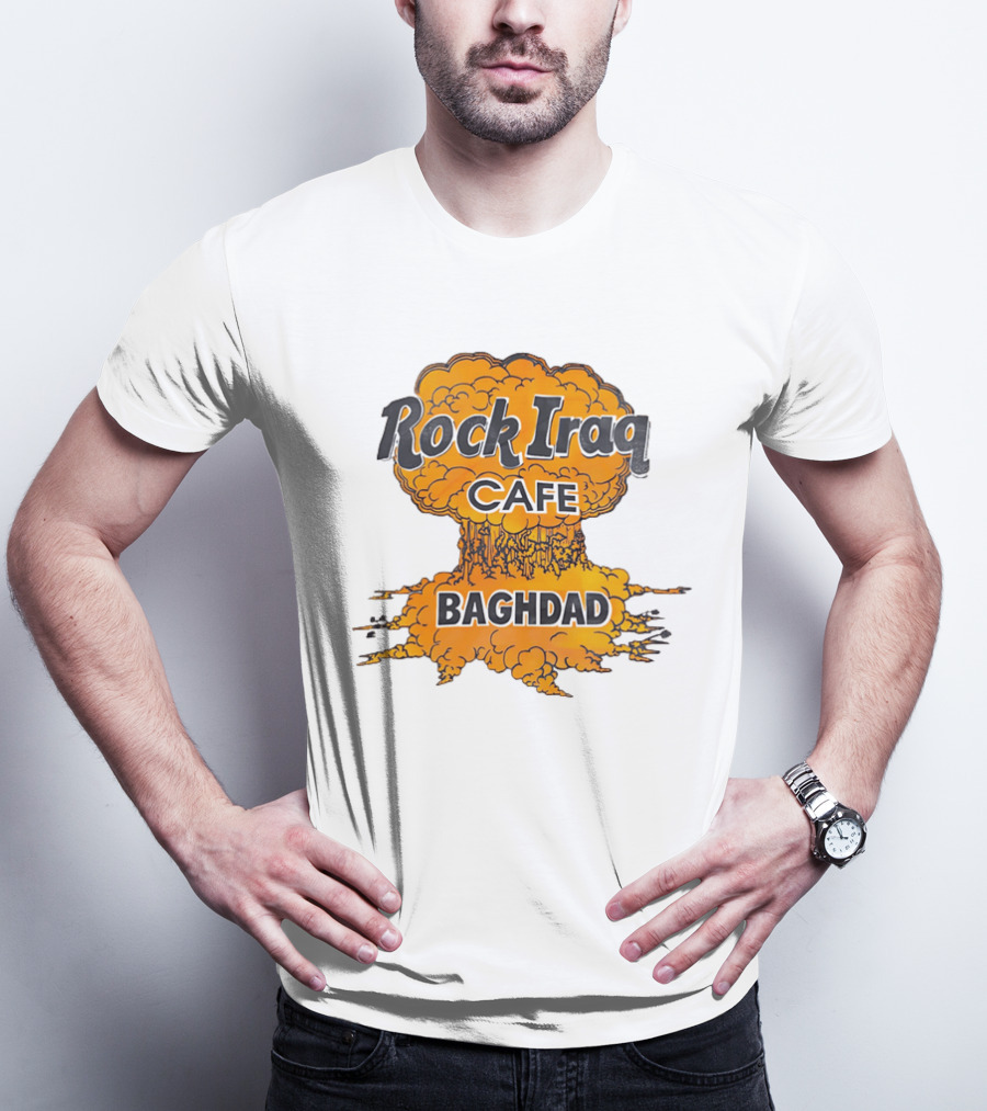 Rock Iraq Cafe Baghdad Nuclear Explosion Cloud T-Shirt