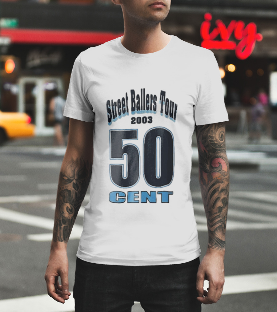Street Ballers Tour 2003 50 Cent Jersey Number Blue T-Shirt
