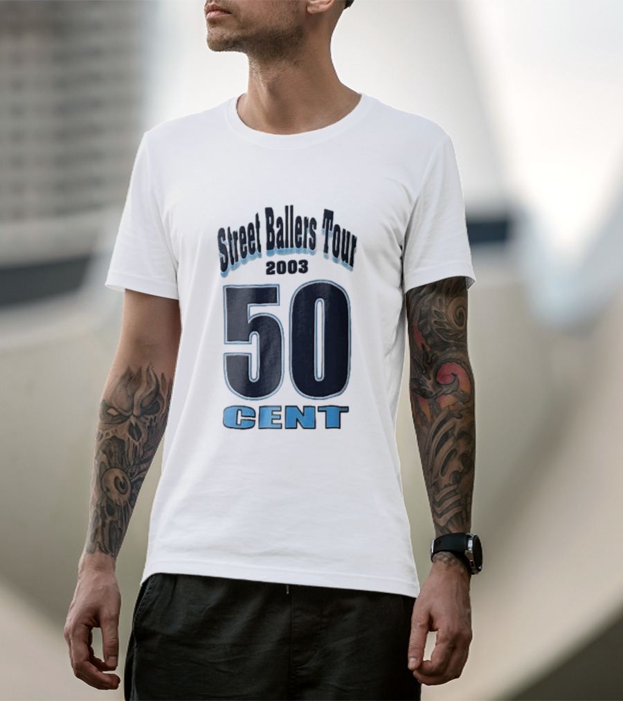Street Ballers Tour 2003 50 Cent Jersey Number Blue T-Shirt