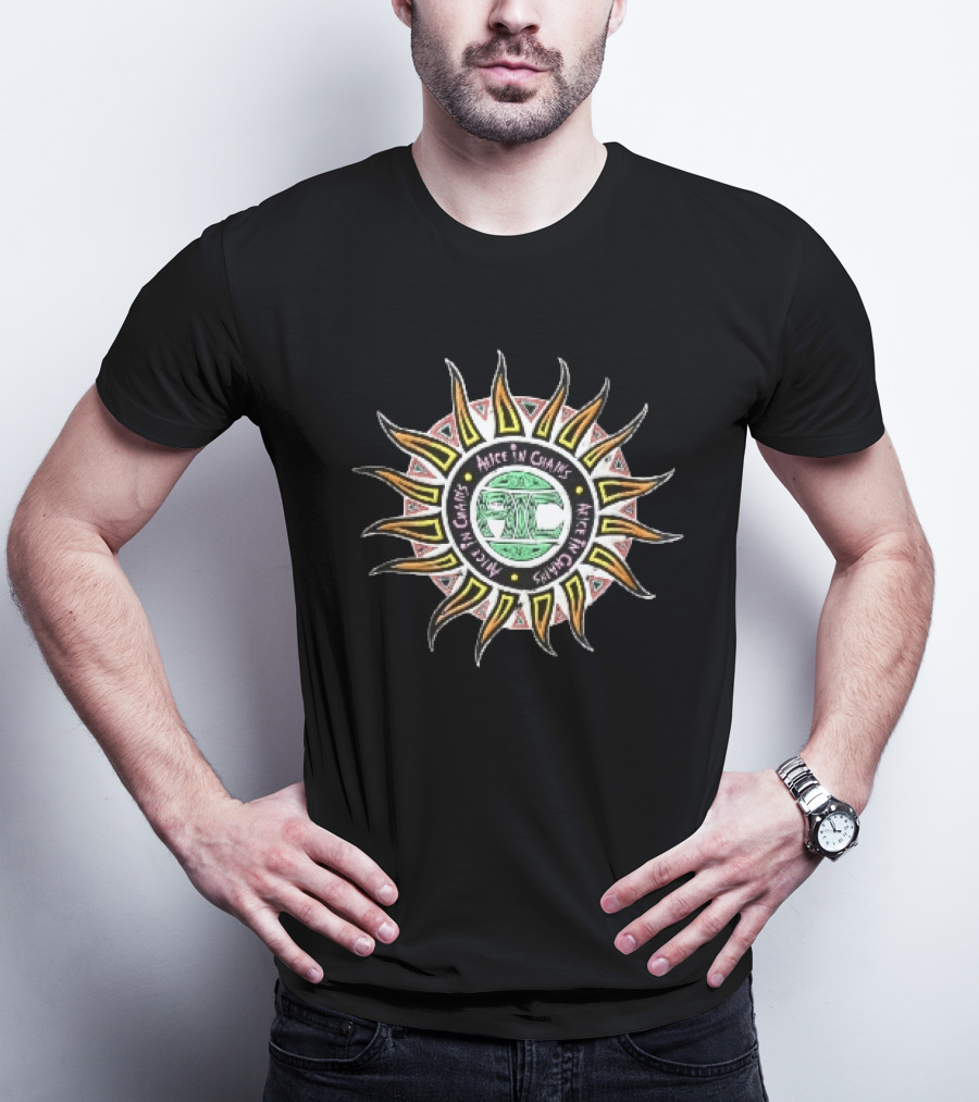 Alice In Chains Sun Icon With Band Name T-Shirt
