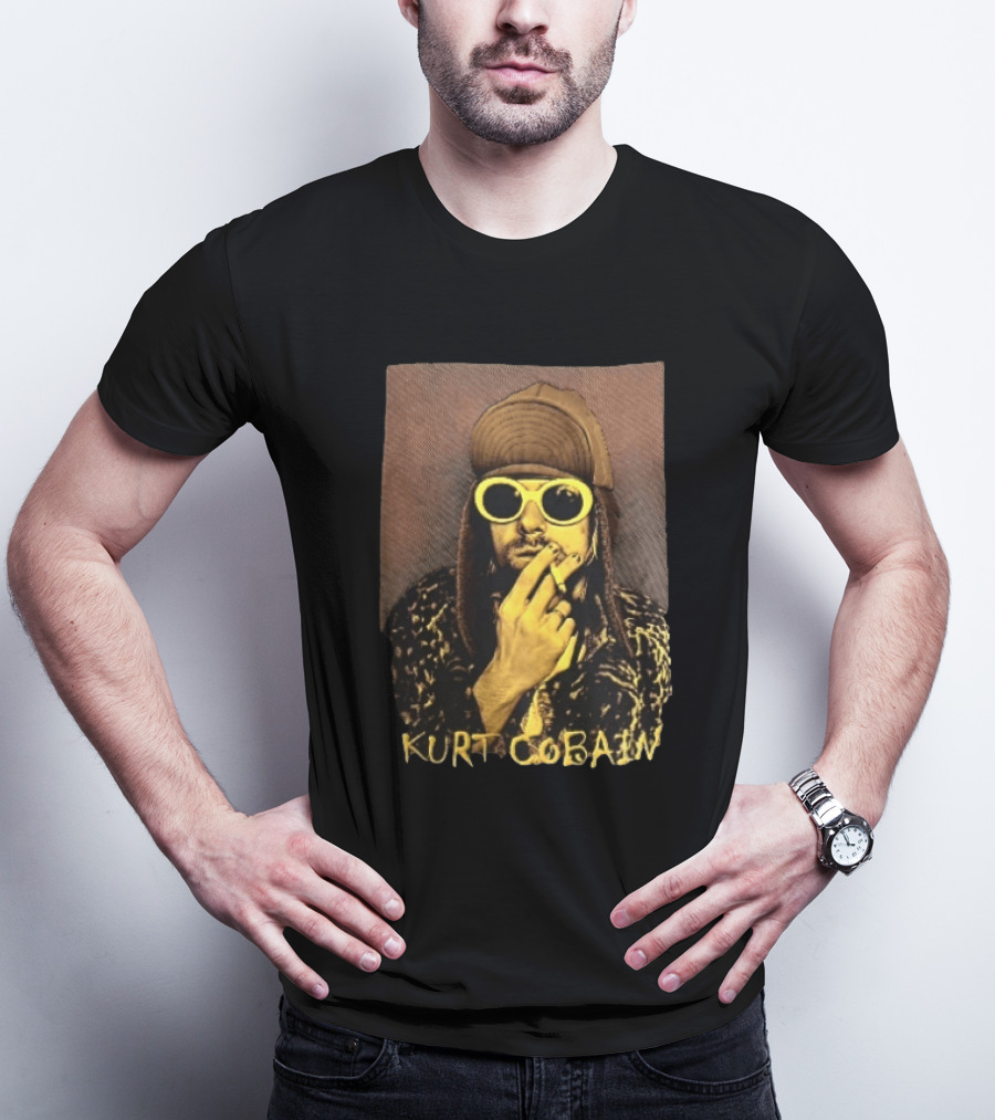 Kurt Cobain Sunglasses Cigarette T-Shirt
