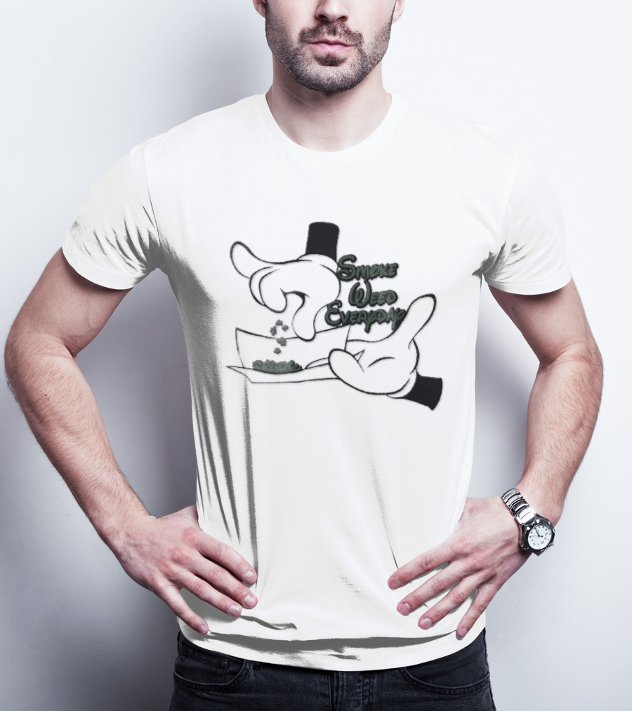 Cartoon Smoke Weed Everyday Gloved Hands Rolling Paper T-Shirt