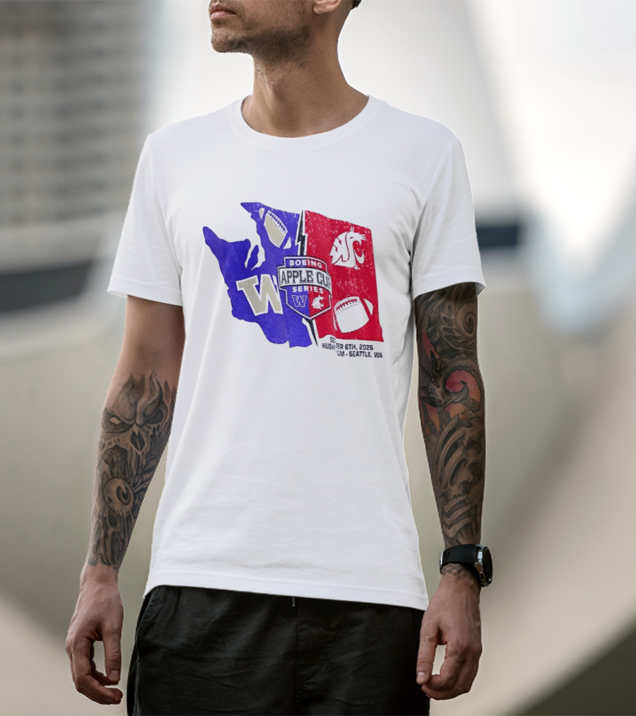 Boeing Apple Cup Series Washington Huskies Vs Cougars Sept 6th 2026 Seattle WA T-Shirt