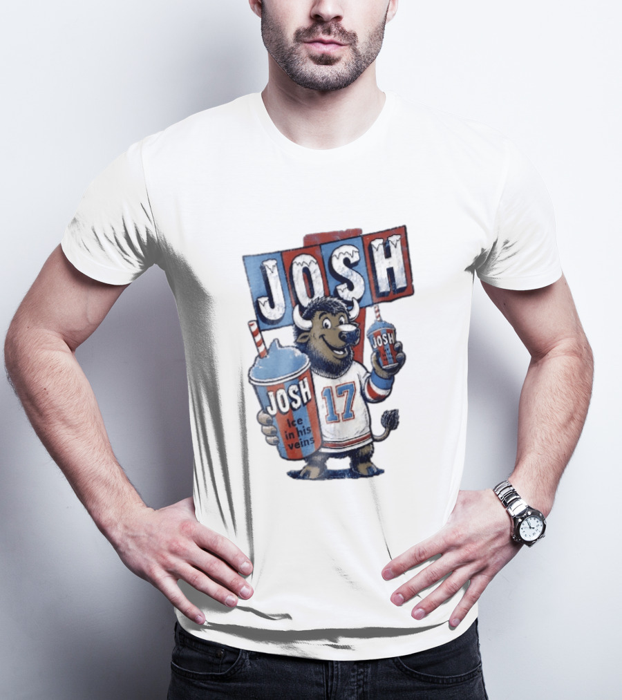 Josh 17 Ice In His Veins Buffalo Drinking Slushy T-Shirt