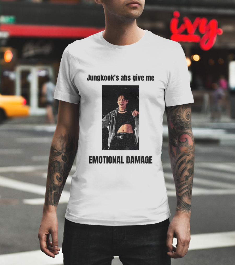 Jungkook's Abs Give Me Emotional Damage Fandom Trend T-Shirt