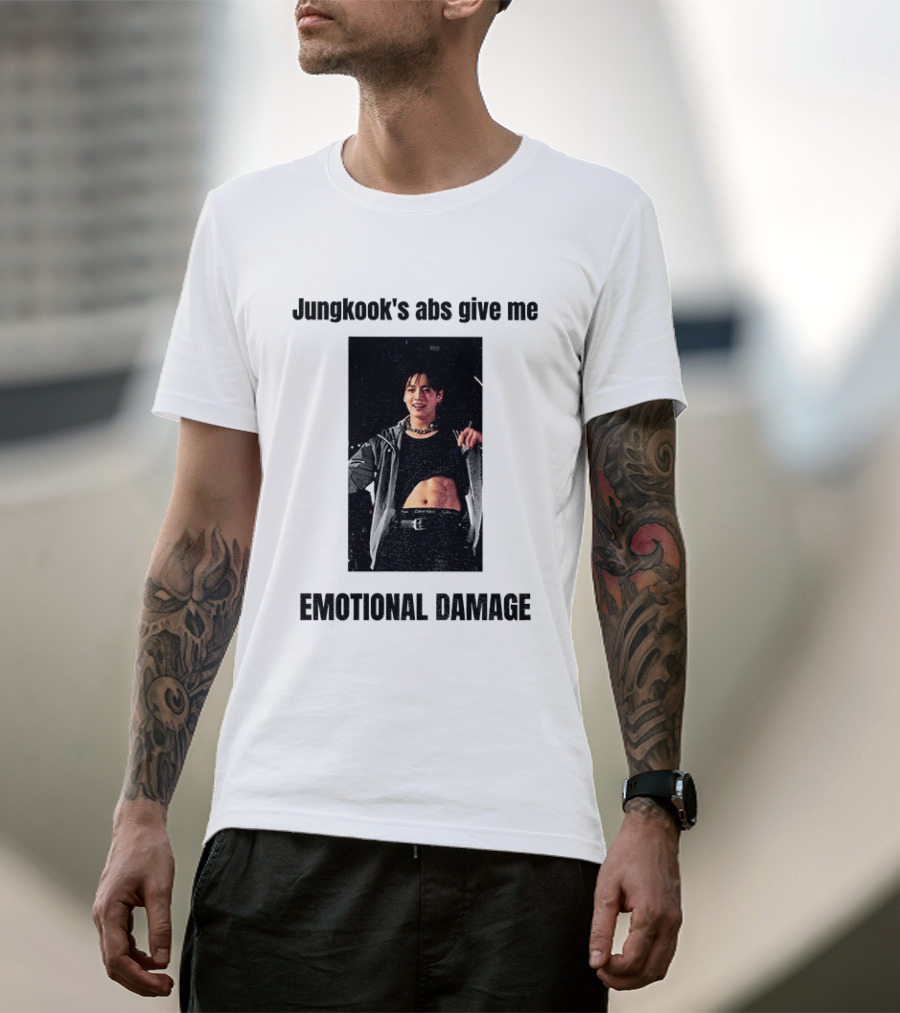 Jungkook's Abs Give Me Emotional Damage Fandom Trend T-Shirt