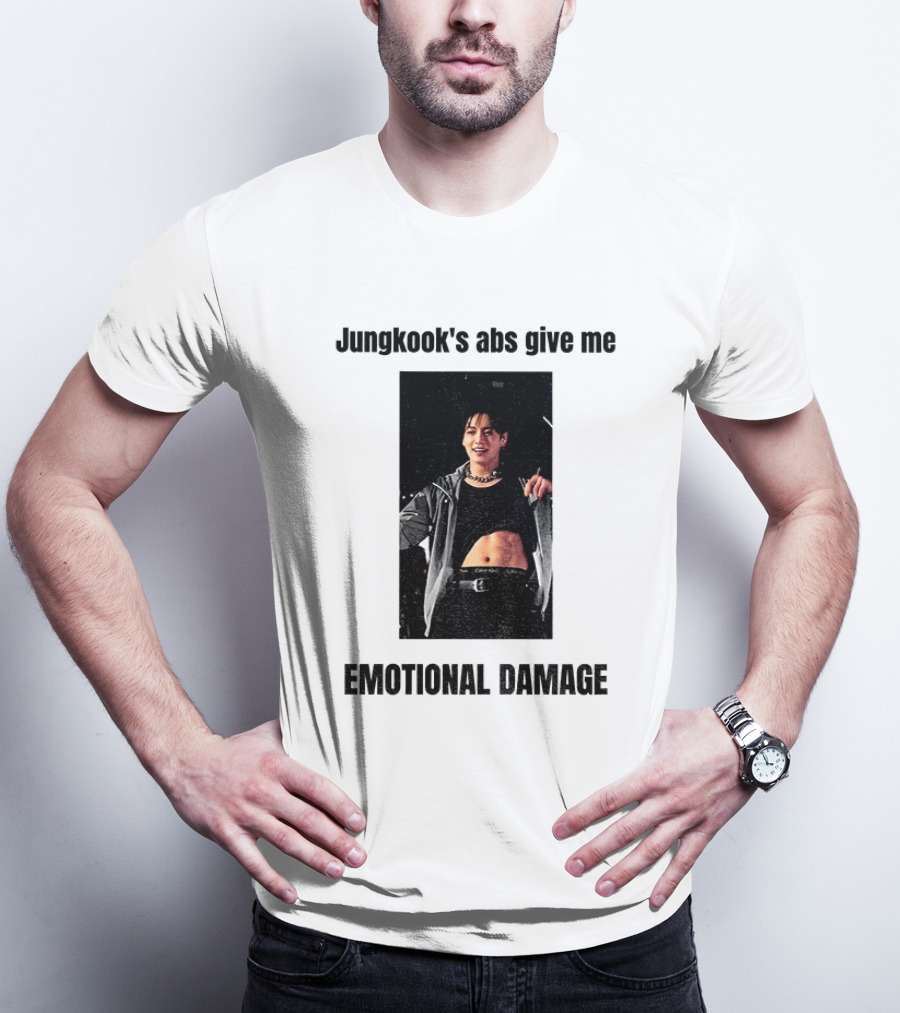 Jungkook's Abs Give Me Emotional Damage Fandom Trend T-Shirt