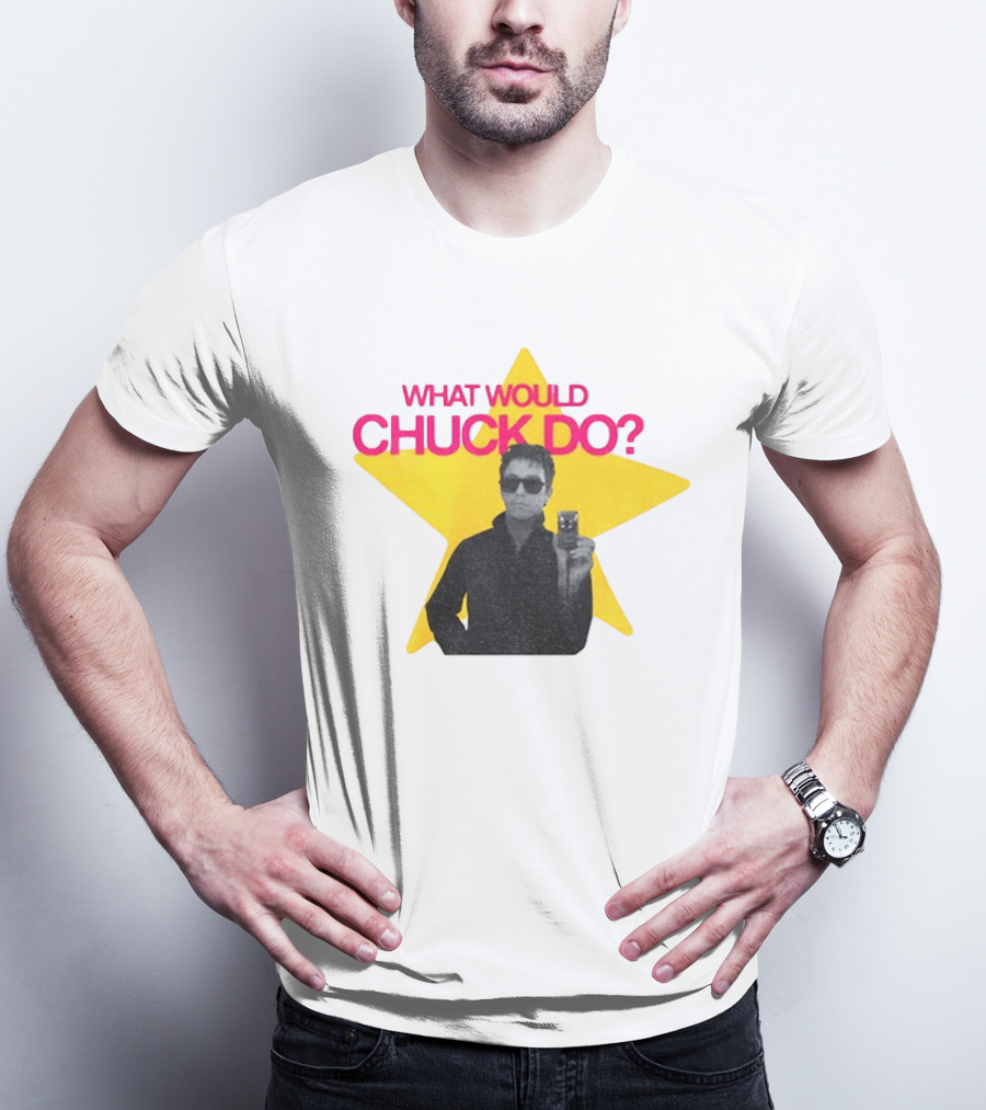 Chuck Timely And The Hourglass 90s Baby What Would Chuck Do Starburst T-Shirt