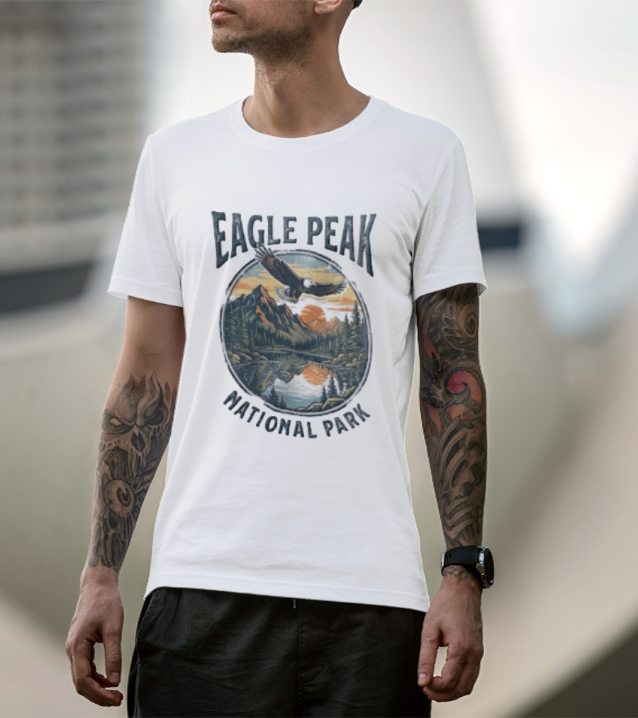 Eagle Peak National Park Eagle Mountains Lake Forest Sunset T-Shirt