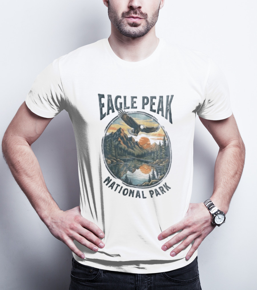 Eagle Peak National Park Eagle Mountains Lake Forest Sunset T-Shirt