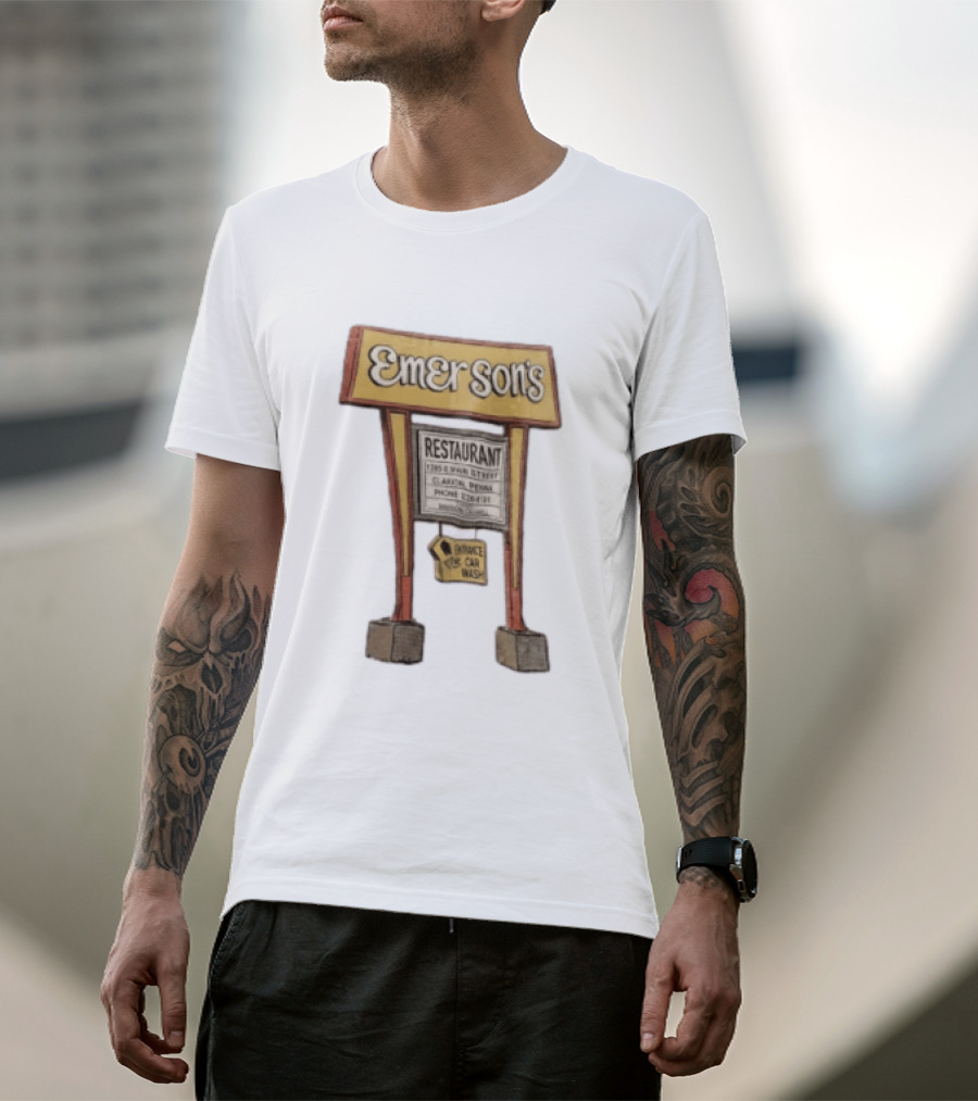 Emerson's Restaurant Sign Main Street Clarion Phone T-Shirt