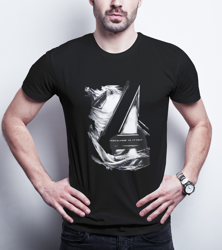 Avengers Apocalypse 12.17.2027 Tower Monochrome T-Shirt