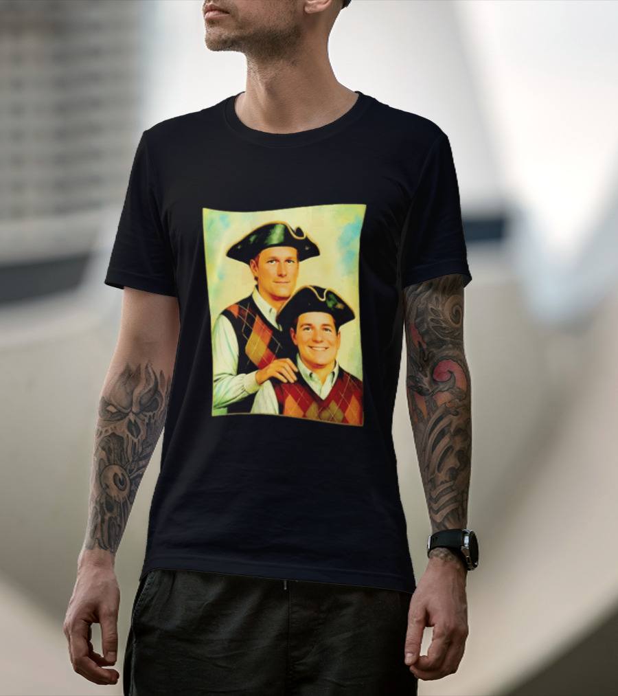Bill Belichick Tom Brady New England Patriots Colonial Style Historical T-Shirt