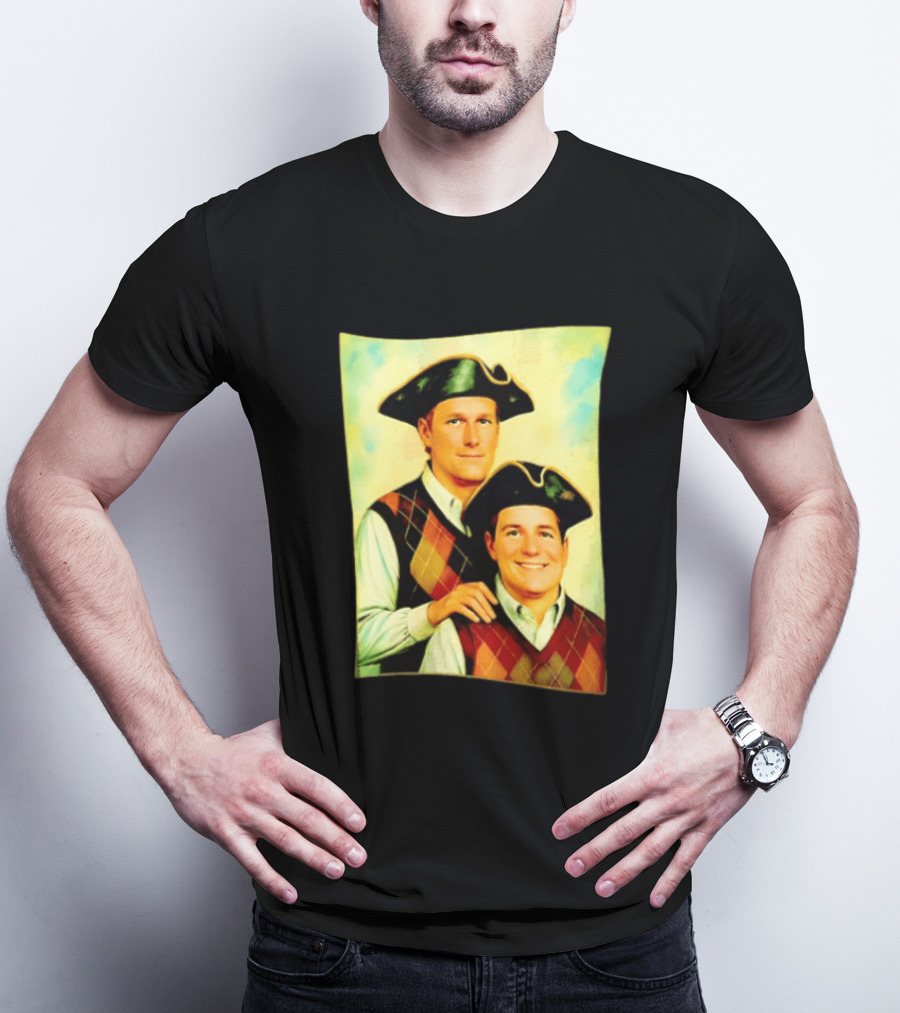 Bill Belichick Tom Brady New England Patriots Colonial Style Historical T-Shirt