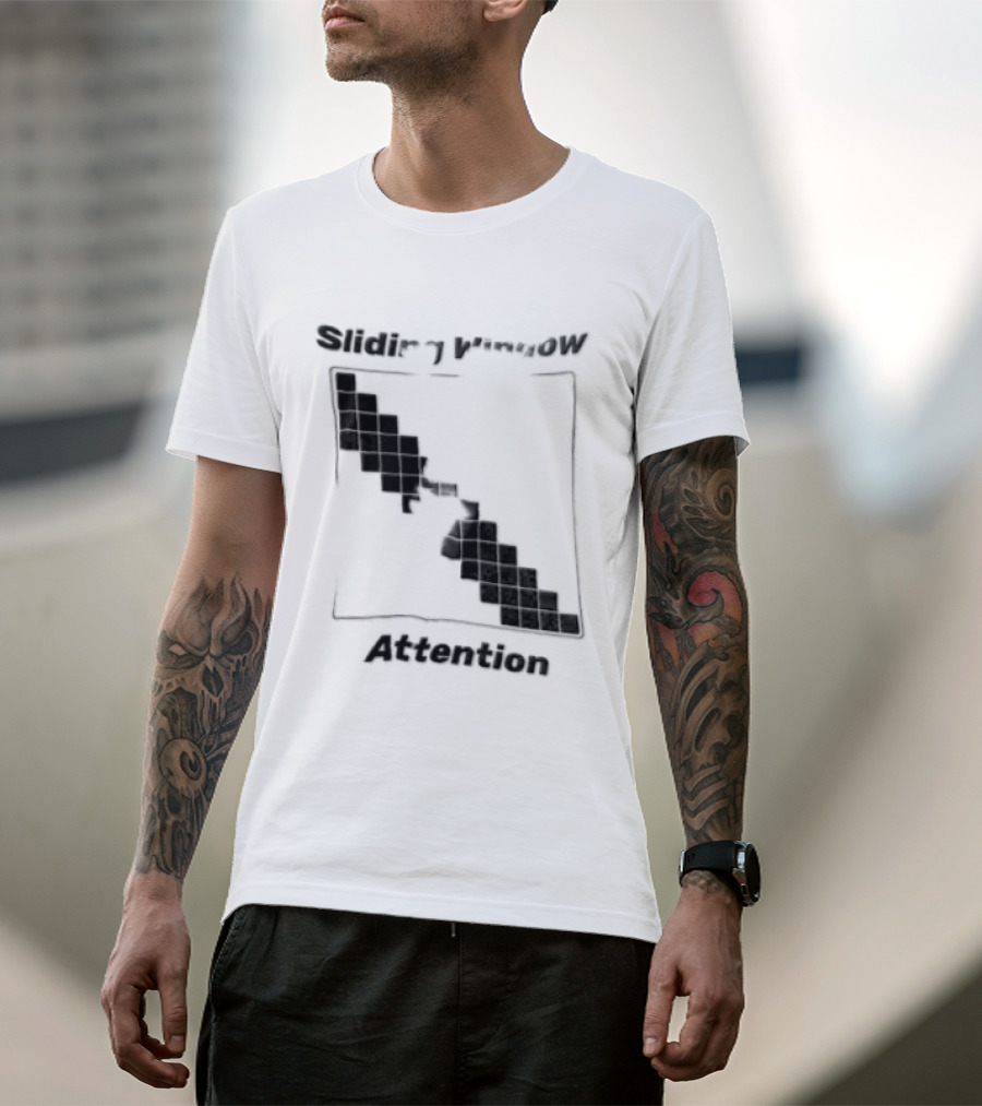 Sliding Window Attention Mechanism Diagram T-Shirt