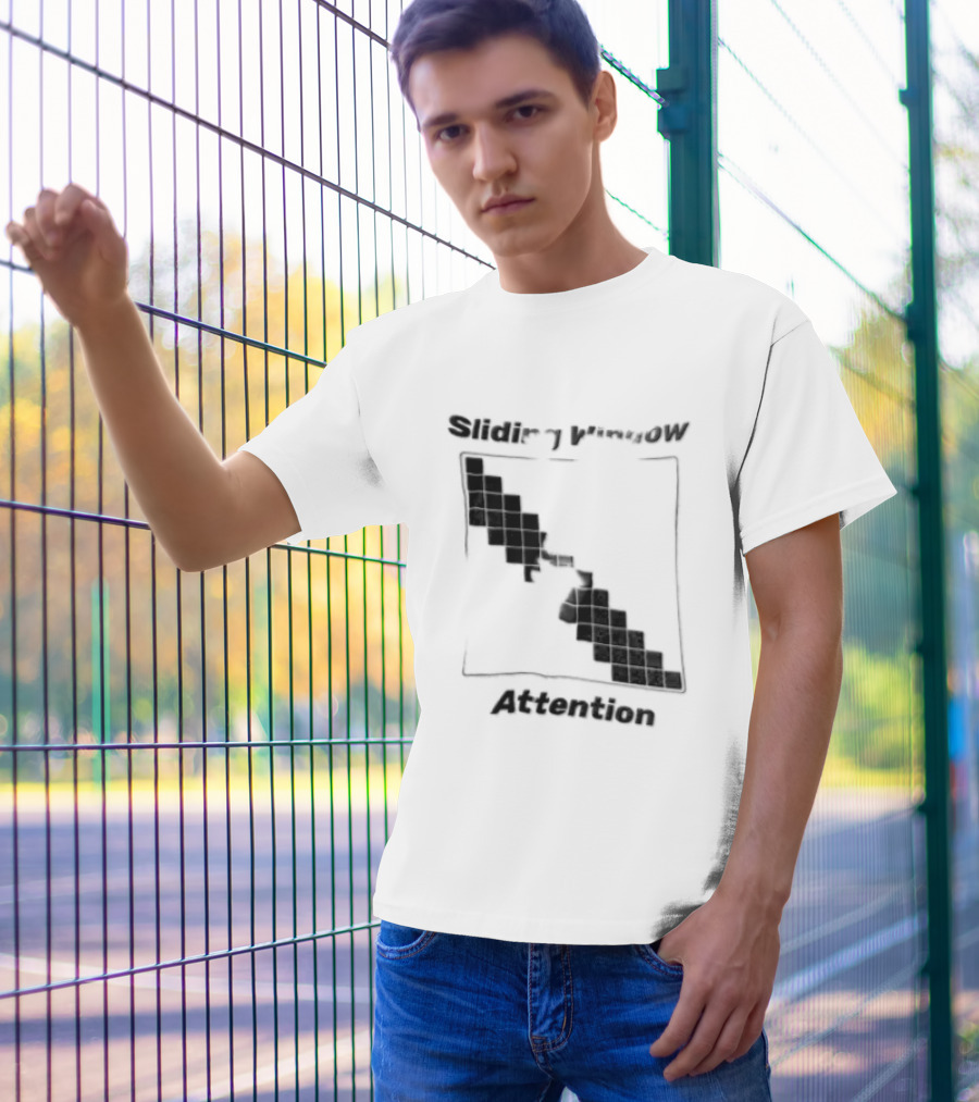 Sliding Window Attention Mechanism Diagram T-Shirt
