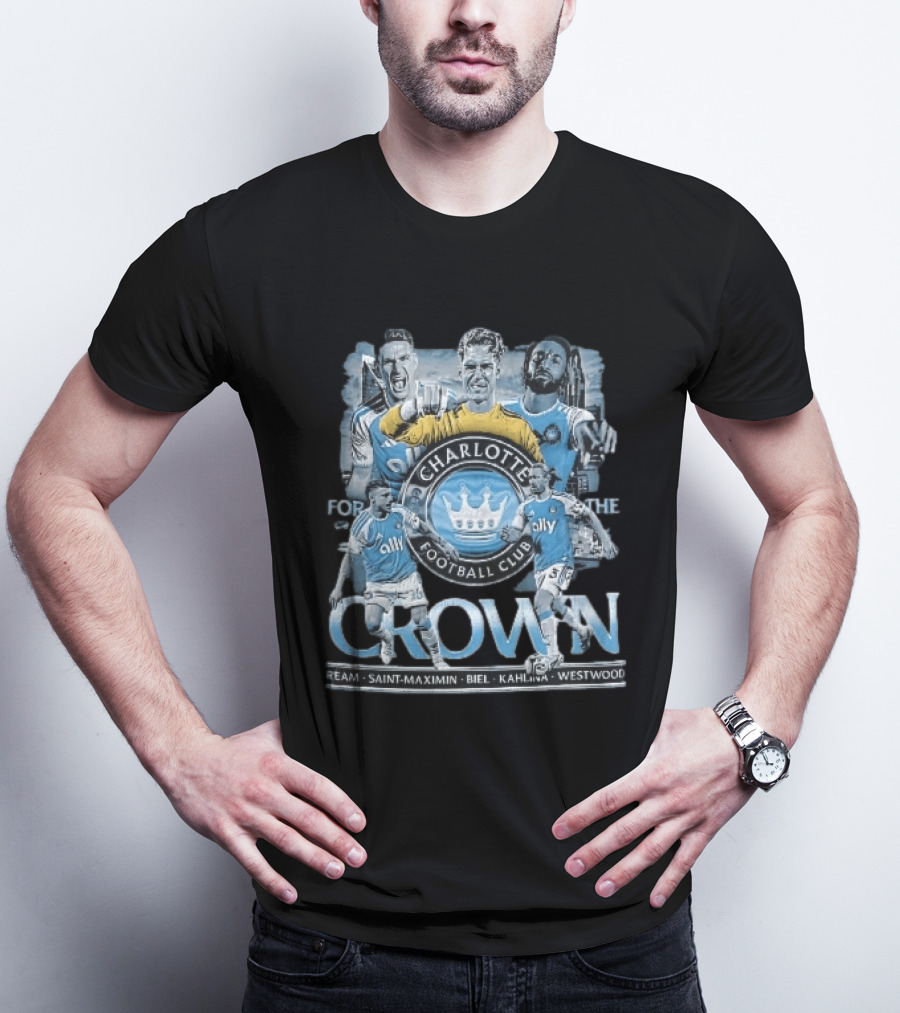 Charlotte Football Club Crown Ream Saint Maximin Biel Kahlina Westwood Players Celebrating T-Shirt