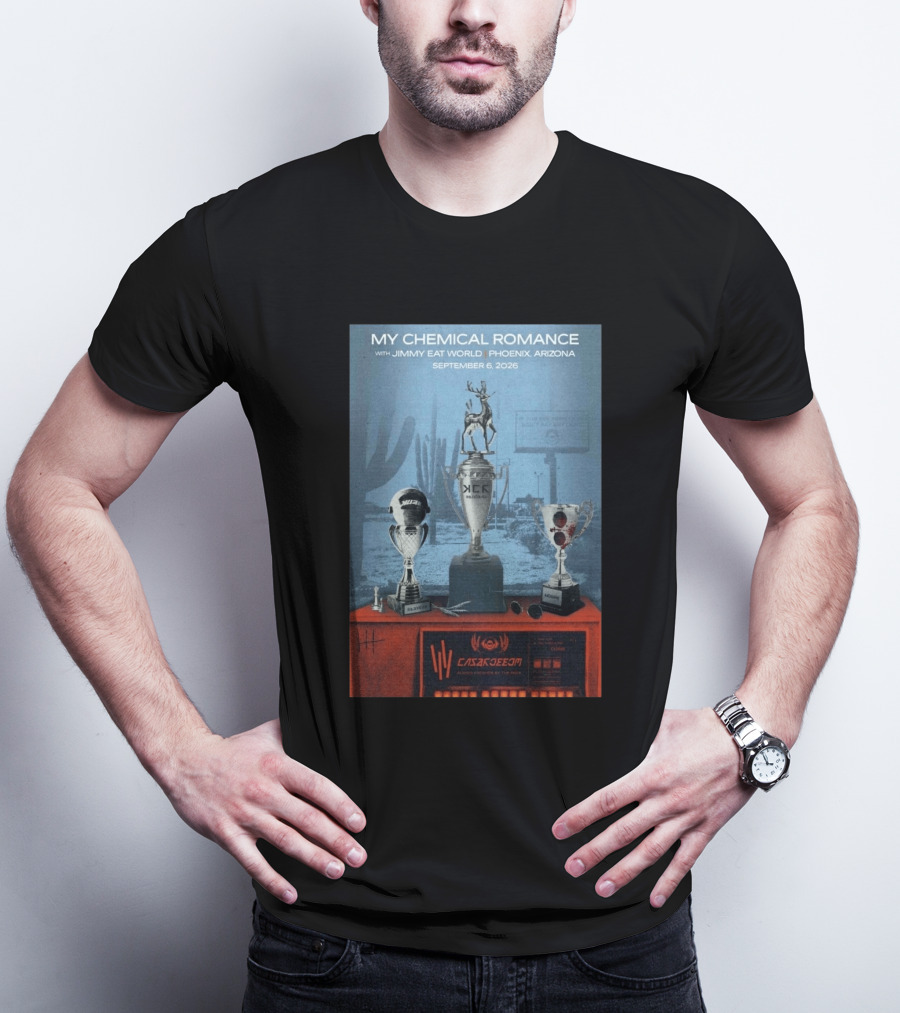 My Chemical Romance With Jimmy Eat World Phoenix Arizona September 6 2026 Trophy T-Shirt