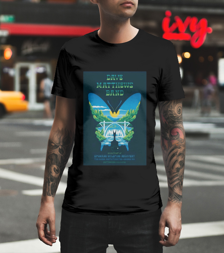 Dave Matthews Band Gorge Amphitheatre George WA September 4 6 2026 Spokane Wildfire Recovery T-Shirt