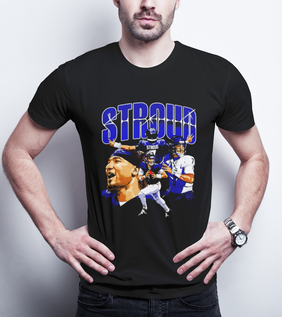 C.J. Stroud Houston Collage Football Quarterback Action And Energy T-Shirt