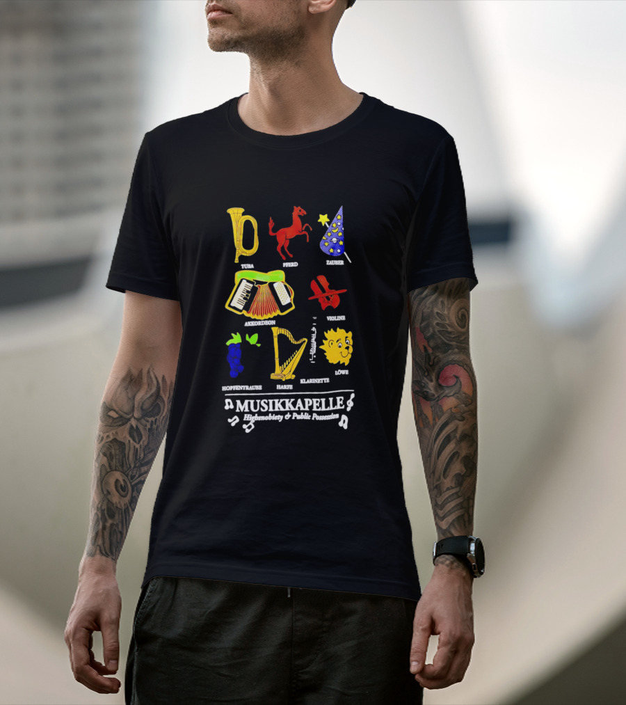 Musikkapelle Highsnobiety And Public Possession Tuba Speed Zauber Akkordeon Wolke Hopfentruabe Harfe Klarinet Löwe T-Shirt