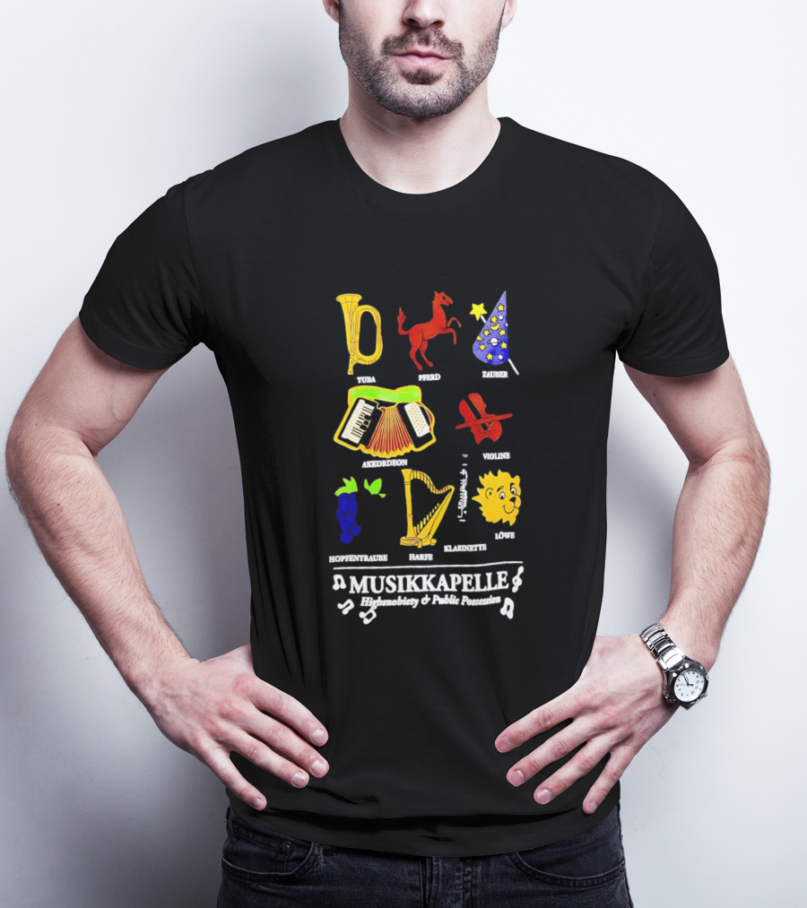 Musikkapelle Highsnobiety And Public Possession Tuba Speed Zauber Akkordeon Wolke Hopfentruabe Harfe Klarinet Löwe T-Shirt