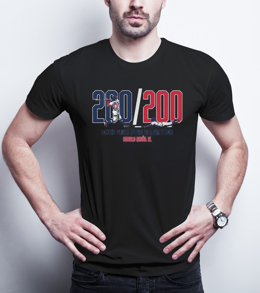200/200 Fastest Player 200 HR 200 Steals Ronald Acuña Jr. T-Shirt