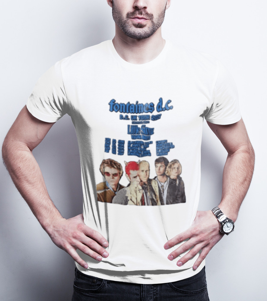 Fontaines D.C. UK Tour 2027 Summer Headline Tour Blue T-Shirt