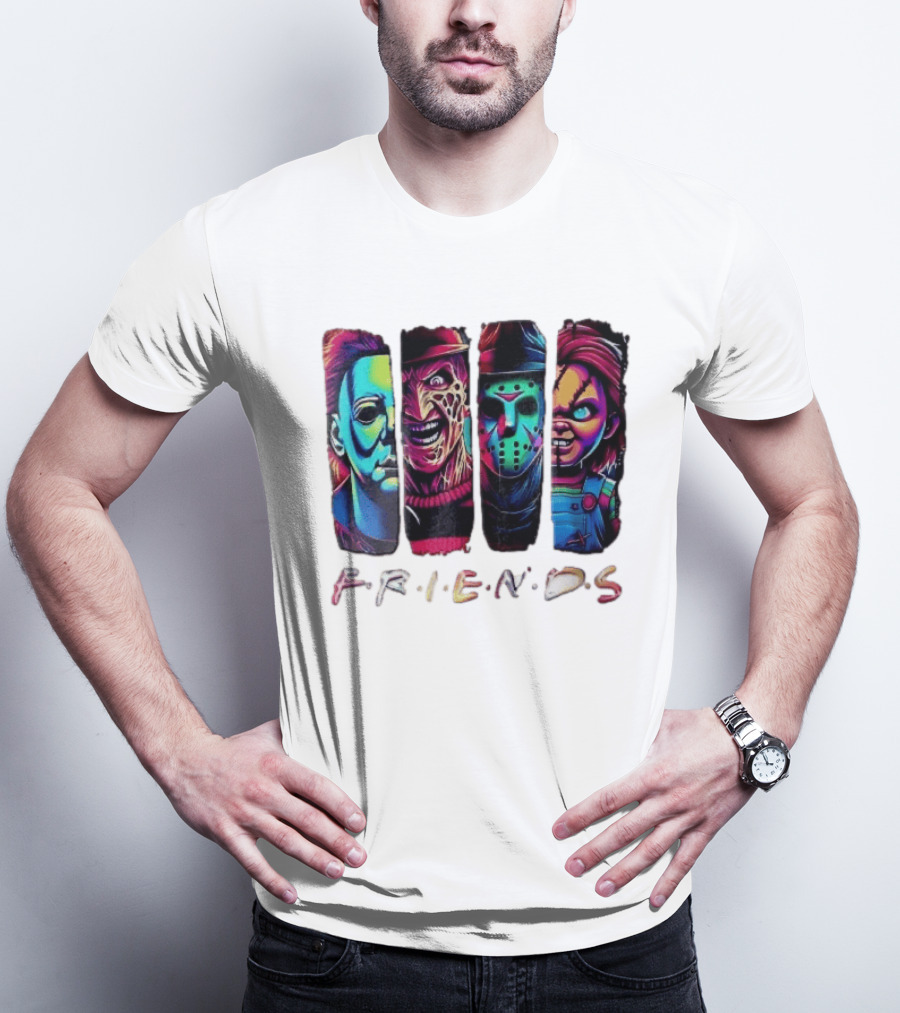Friends Horror Michael Freddy Jason Chucky Multicolored T-Shirt