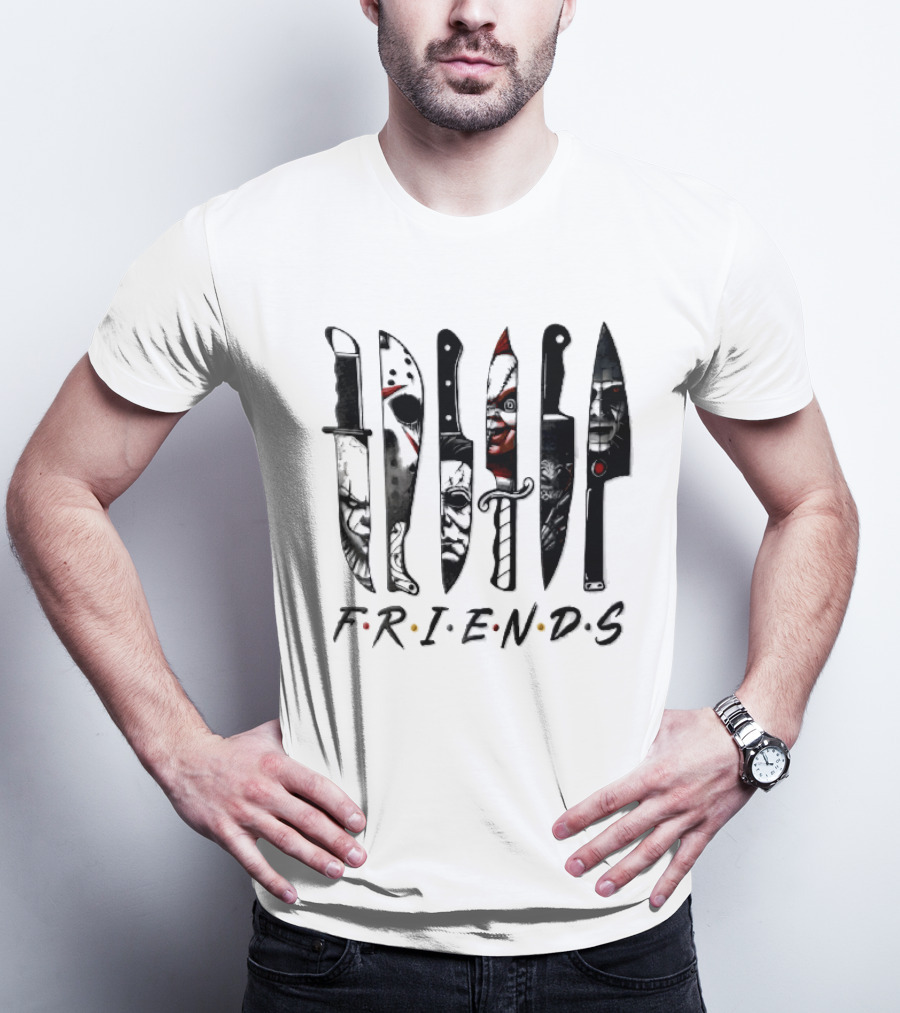 Friends Horror Movie Villains Knife Blades T-Shirt